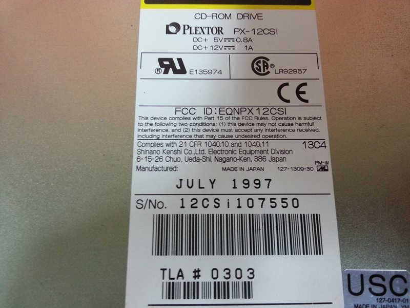 PLEXTOR PX-12CSi CD-ROM DRIVE - 裕益科技自動化設備可程式編碼器PLC分散式控制系統DCS